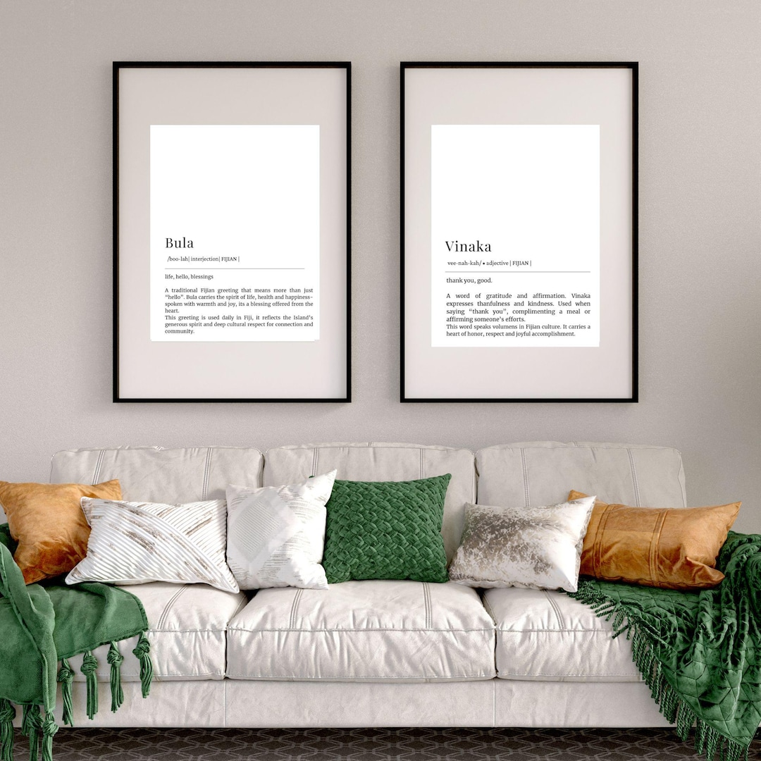 Bula Vinaka Print, Fijian Dictionary Style Art, Digital, Download ...