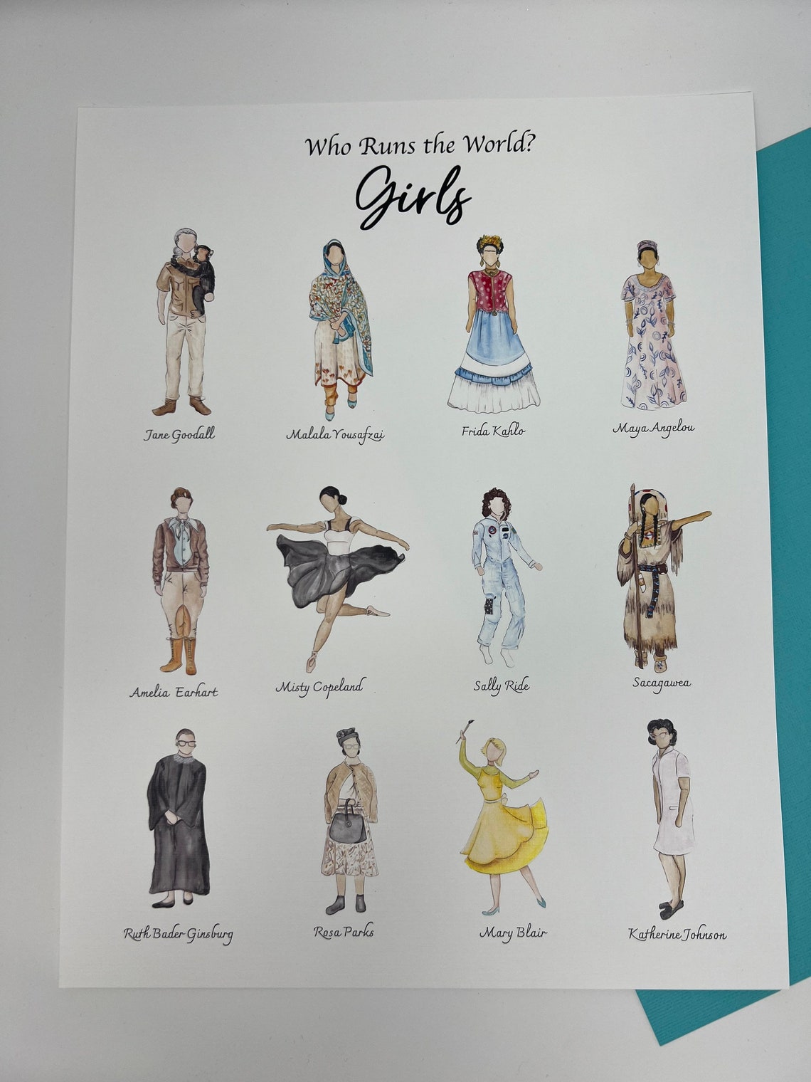 Women in History Famous Women 11x14 Watercolor Print Poster | Etsy