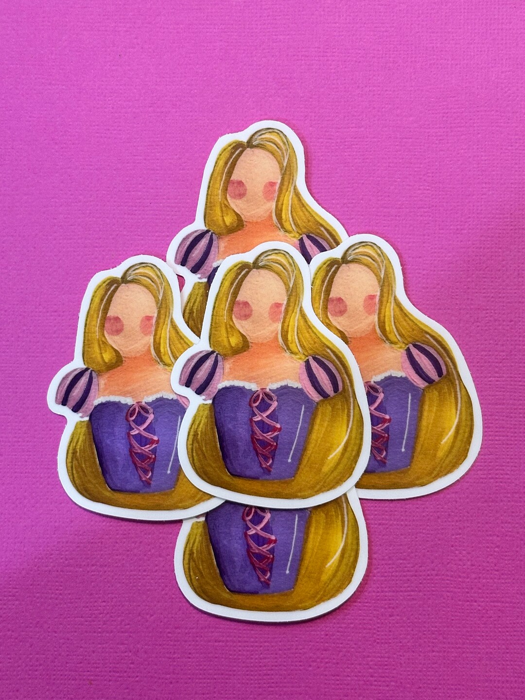 3 Inch Faceless Hand-painted Acrylic Waterproof Glossy Vinyl Sticker ...