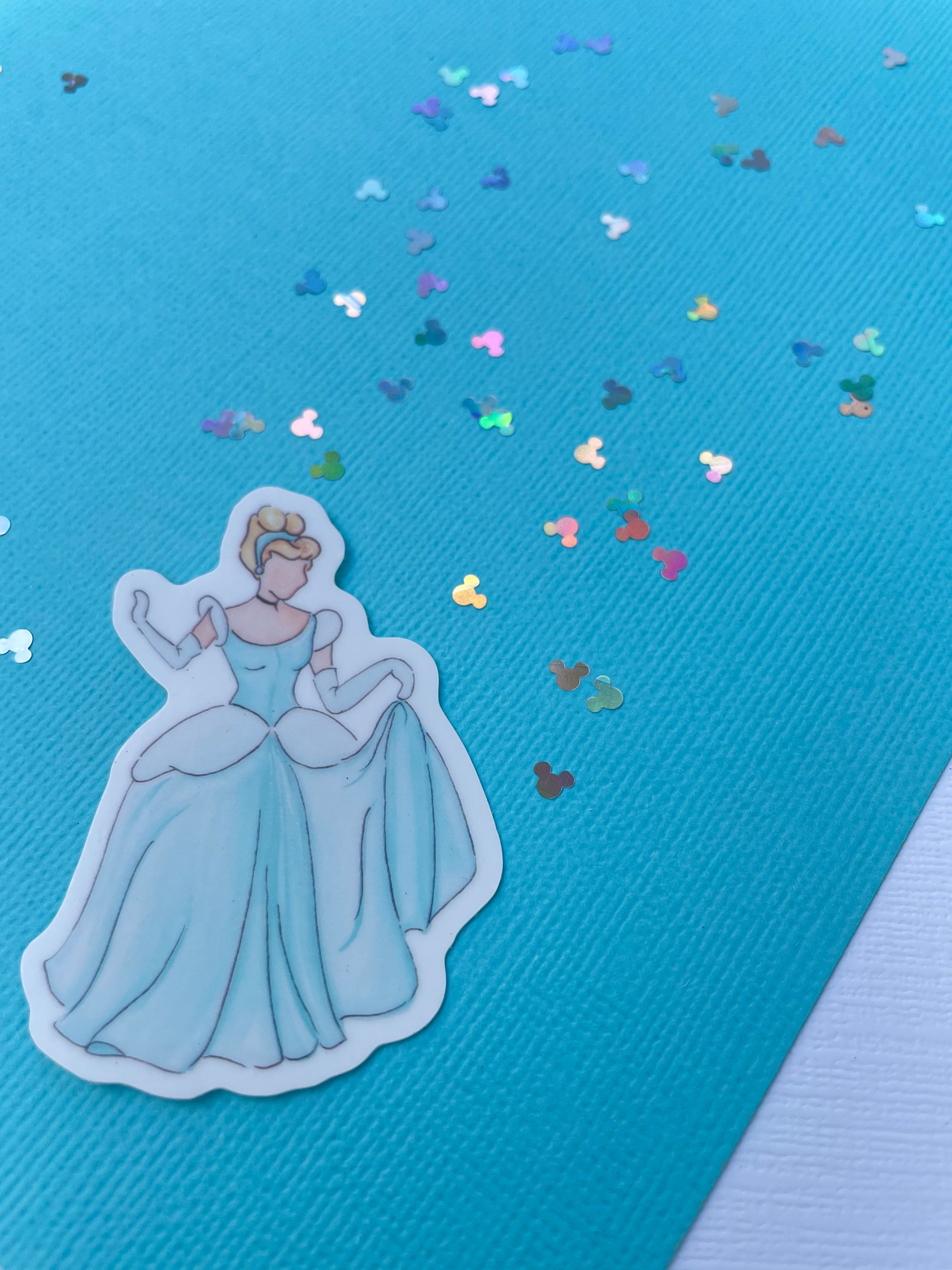 Cinderella Waterproof Vinyl Sticker, Disney Cinderella Faceless ...