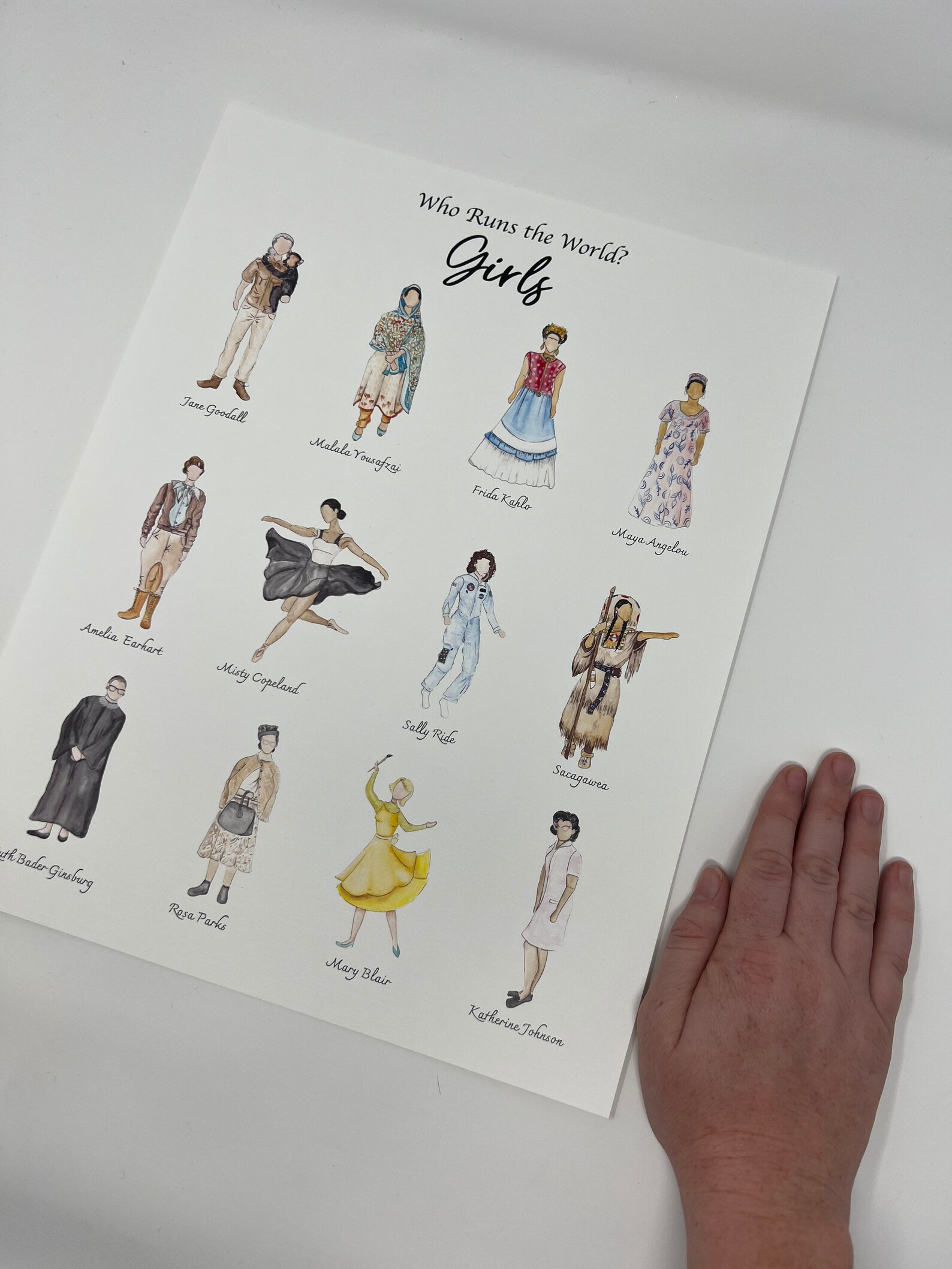 Women in History Famous Women 11x14 Watercolor Print Poster | Etsy