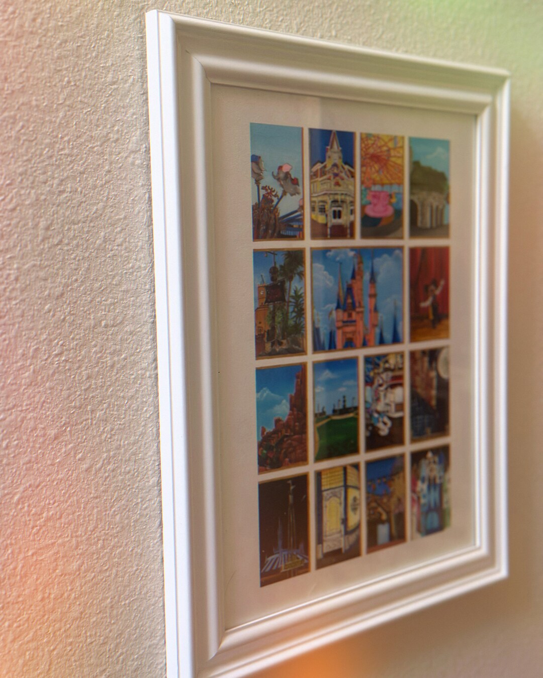 11x14 With White Border, Magic Kingdom Collage Painting, PRINT on Linen ...