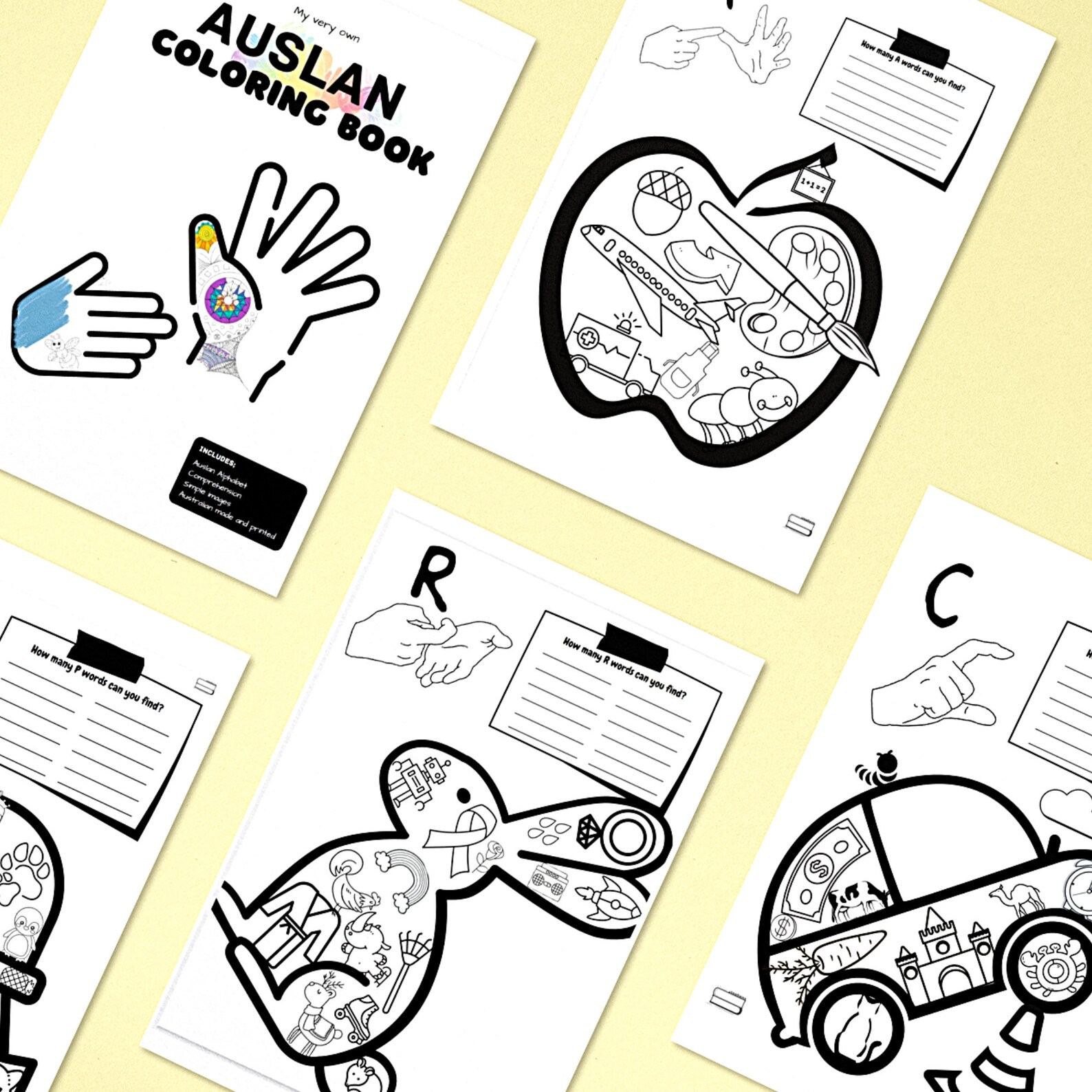 Auslan Coloring Book - Etsy