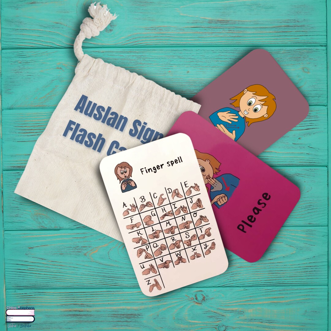Auslan Flash Card Sets - Etsy