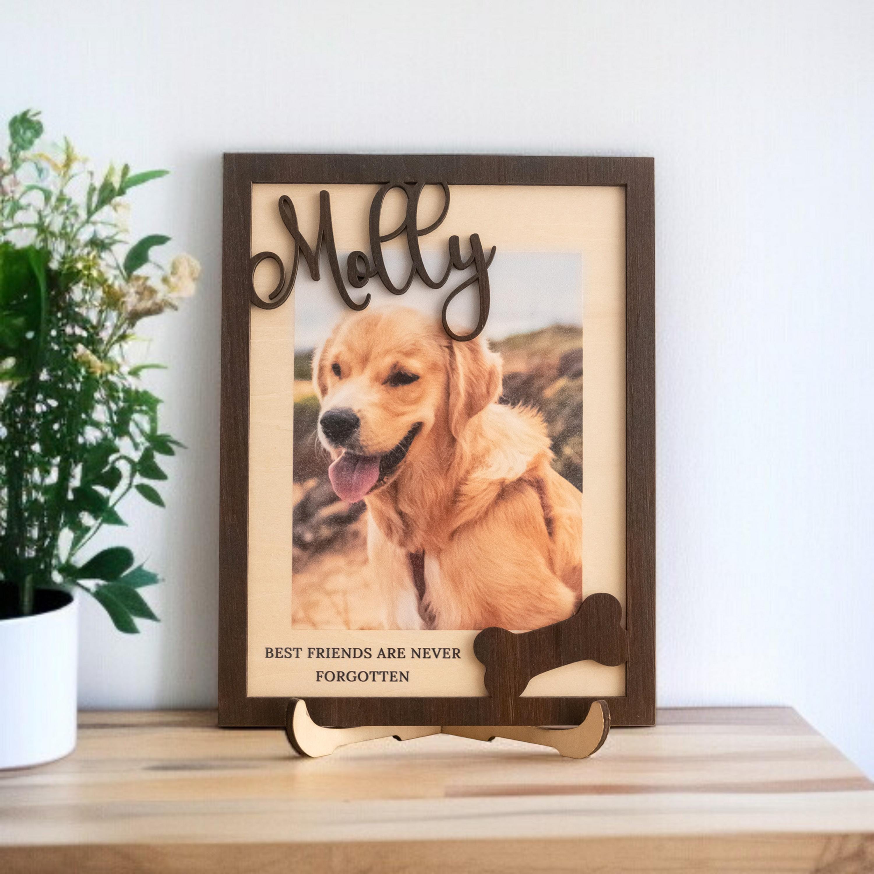 Personalized Pet Memorial Photo Frame With Name & Paw Print – Custom ...