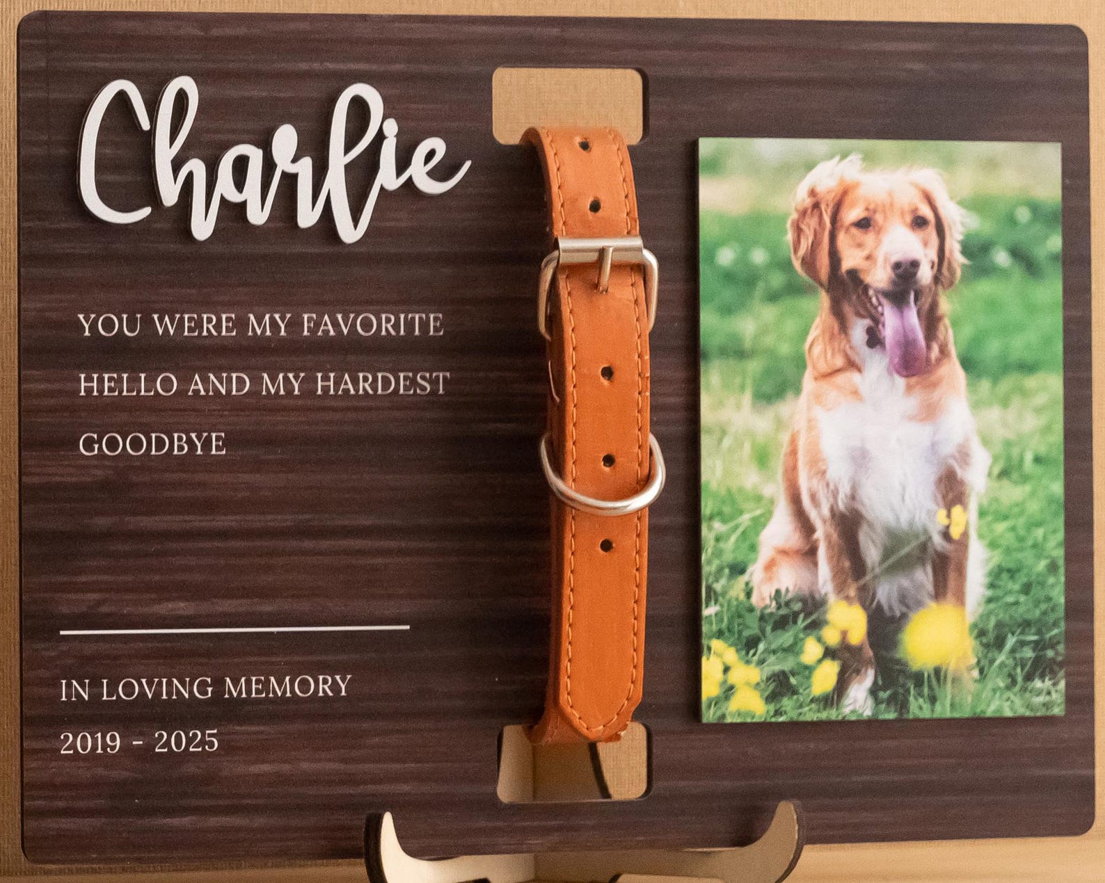 Personalized Pet Memorial Sign With Photo and Collar Holder, Custom Dog ...