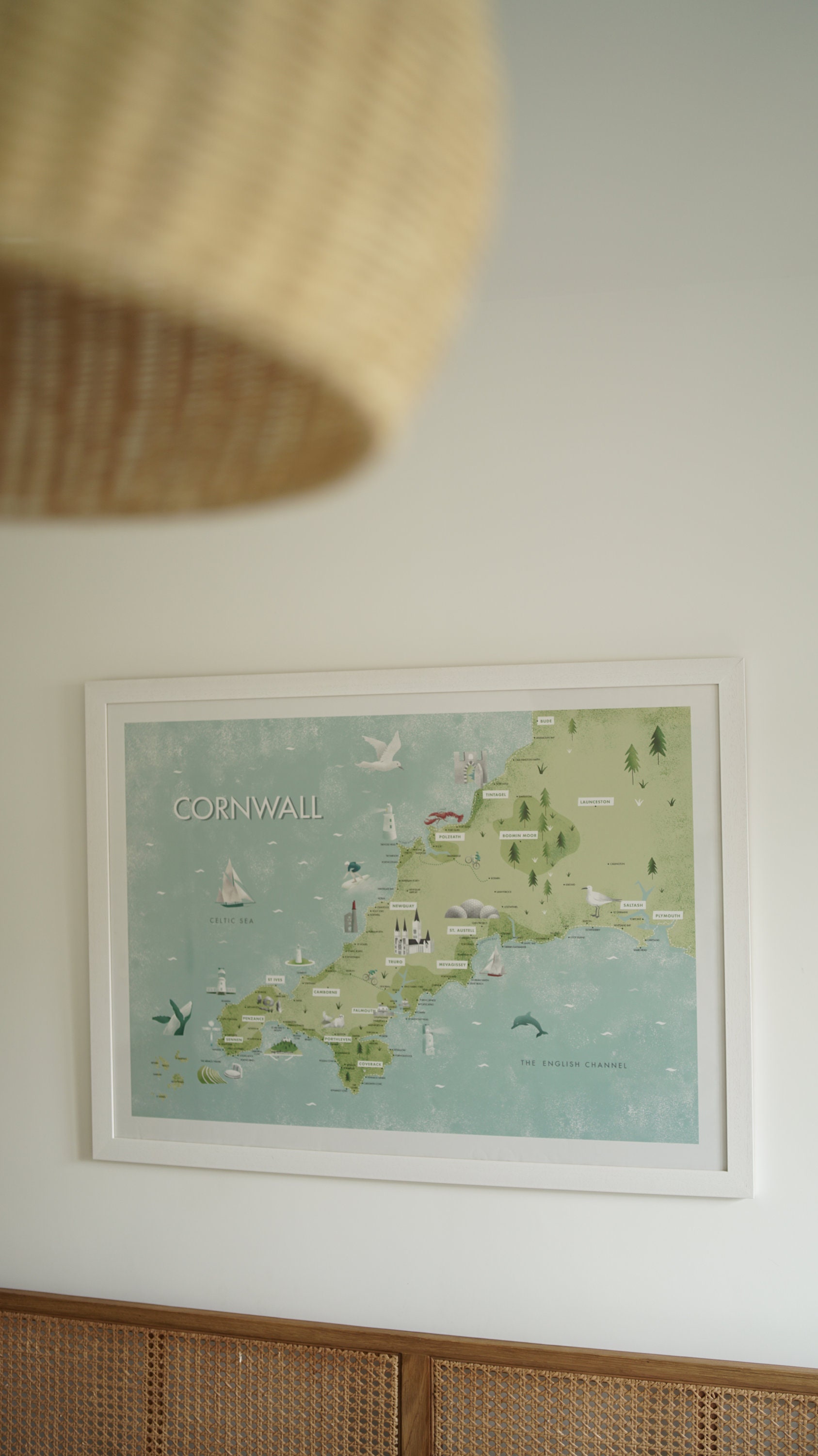 Illustrated Map of Cornwall and the Cornish Coast Path - Etsy UK