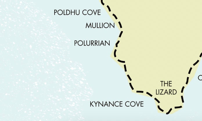 Cornish Coast Path Map Poster - Etsy UK