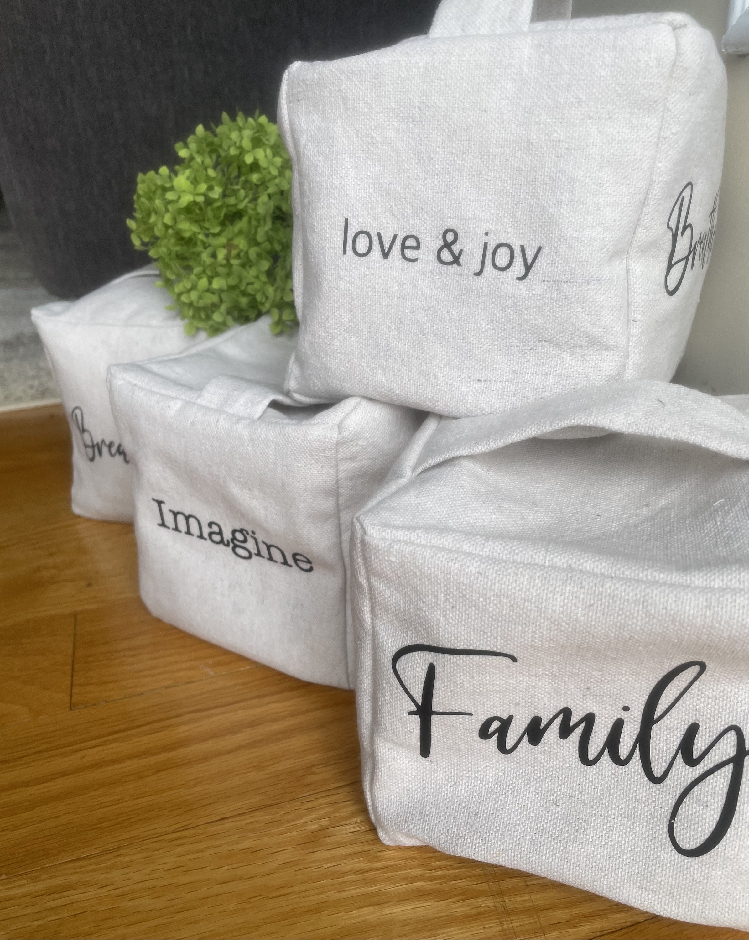 Cube Door Stop Fillable Modern Door Stopper Soft Square Door Stop Ivory ...