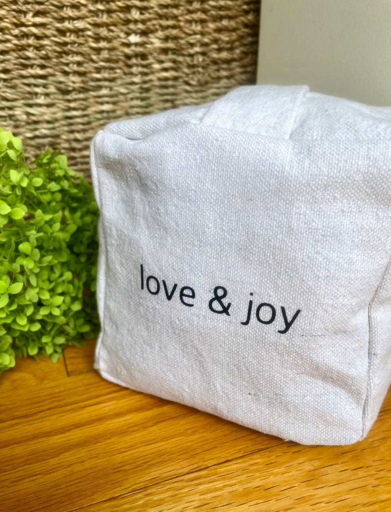 Cube Door Stop Fillable Modern Door Stopper Soft Square Door Stop Ivory ...