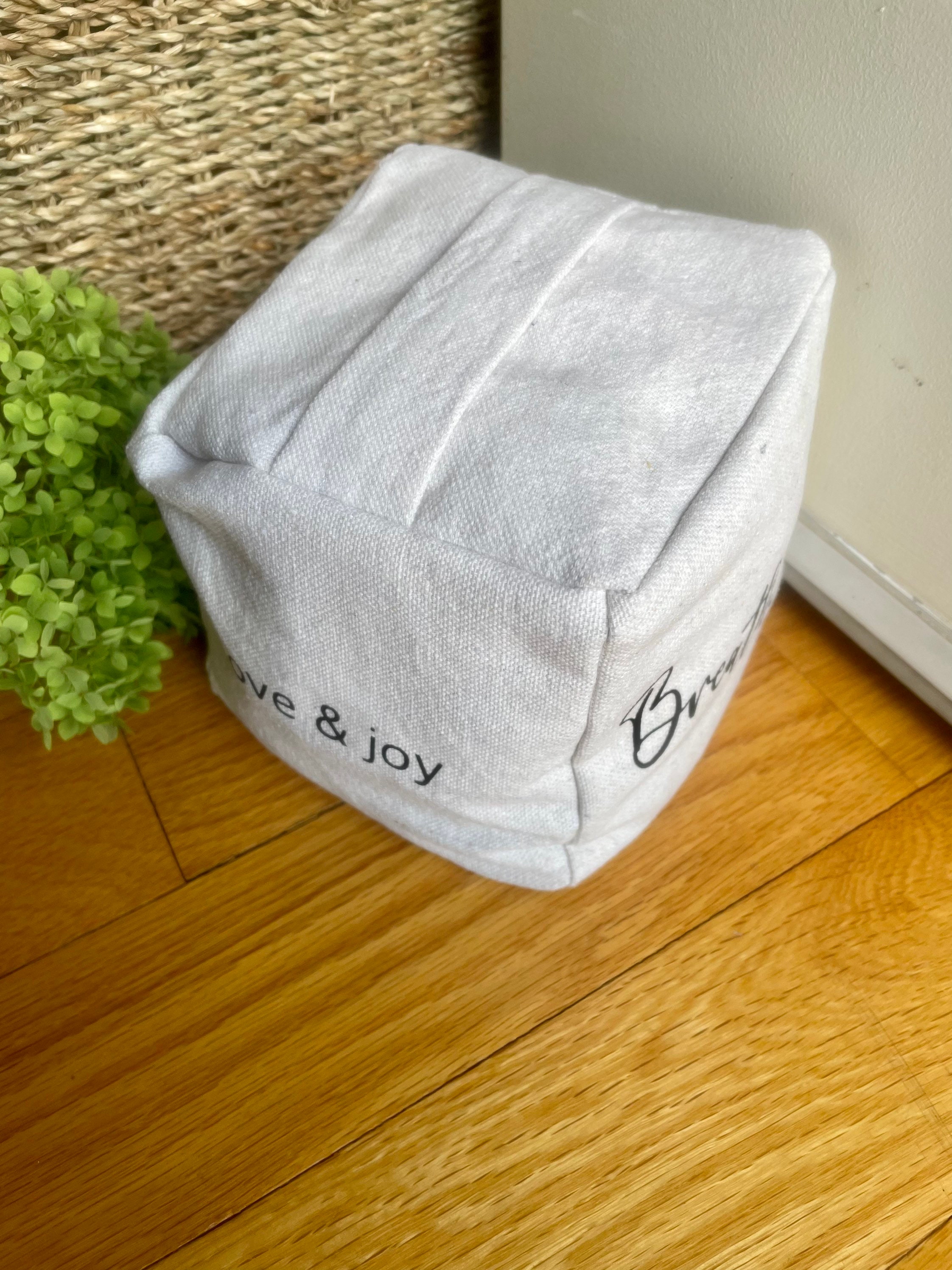 Cube Door Stop Fillable Modern Door Stopper Soft Square Door Stop Ivory ...