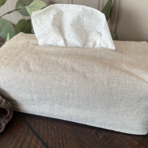 Linen Tissue Box Cover - Etsy