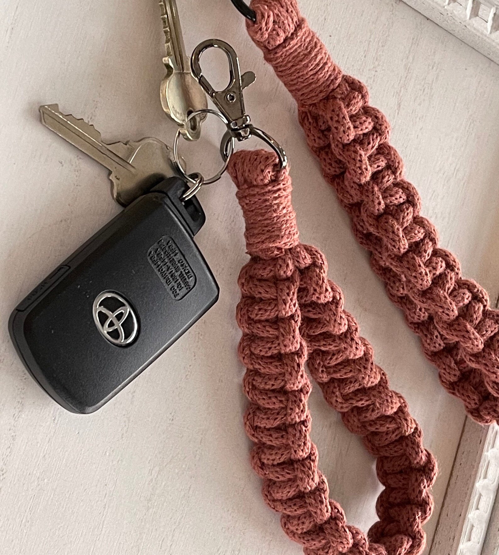 Boho Macrame Wristlet Macrame Keychain Macrame Keyring | Etsy