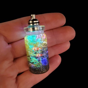 Clownfish Tiny LED Aquarium Keychain Ocean Jar Dollhouse Fishtank ...