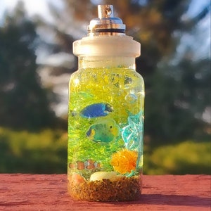 Luminous Tiny Fishtank Resin Jar Keychain LED Light Resin Fish | Etsy