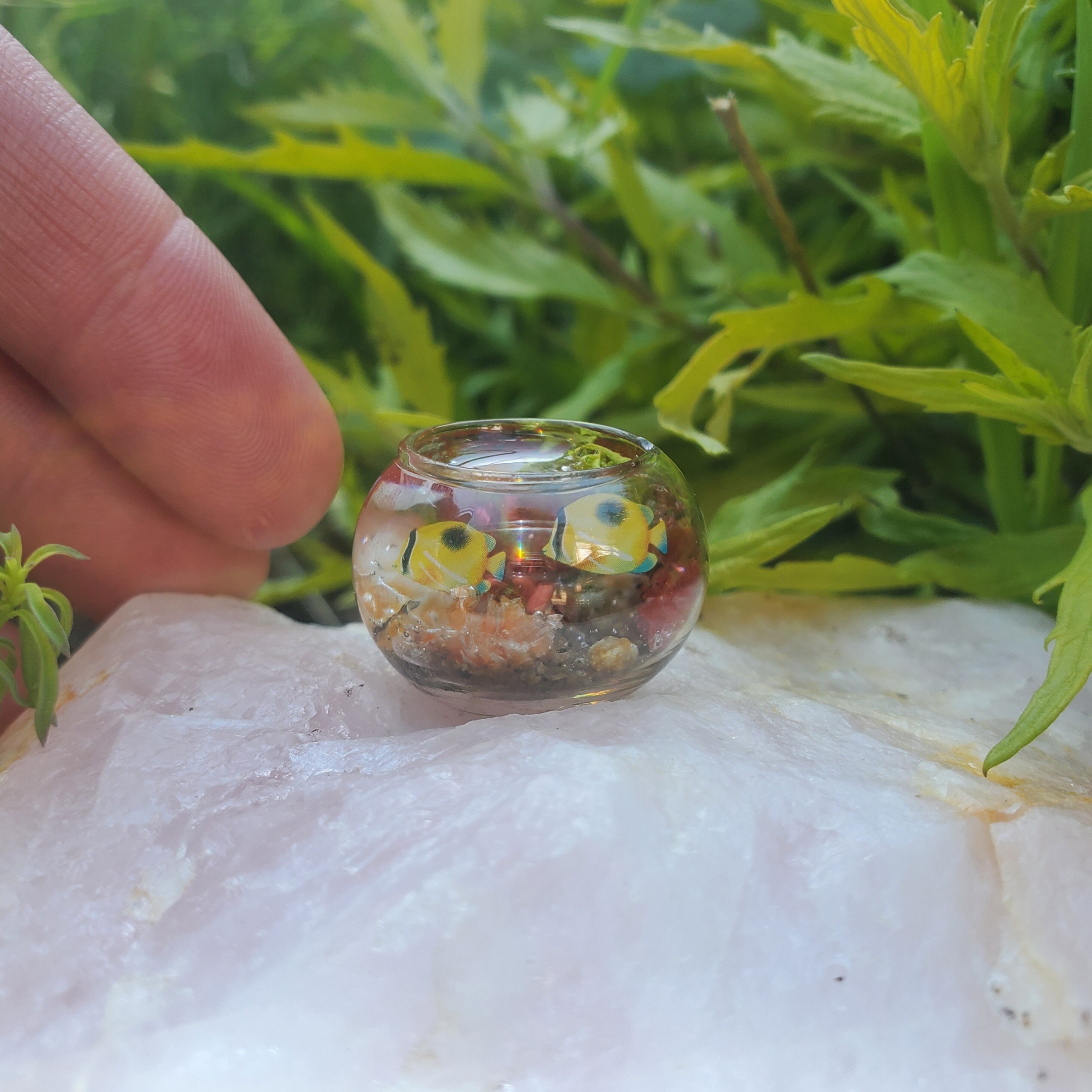 Tiny Resin Dollhouse Fish Bowl Miniature Fishtank Fish Token Miniature ...