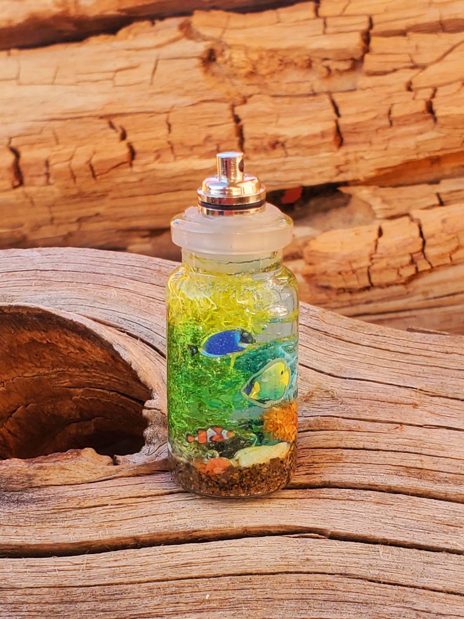 Luminous Tiny Fishtank Resin Jar Keychain LED Light Resin Fish | Etsy