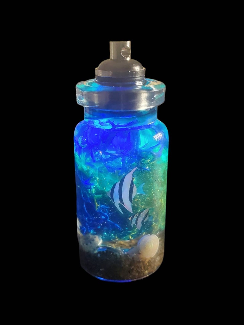 Angelfish Luminous Tiny Fishtank Resin Jar LED Light Resin Art - Etsy