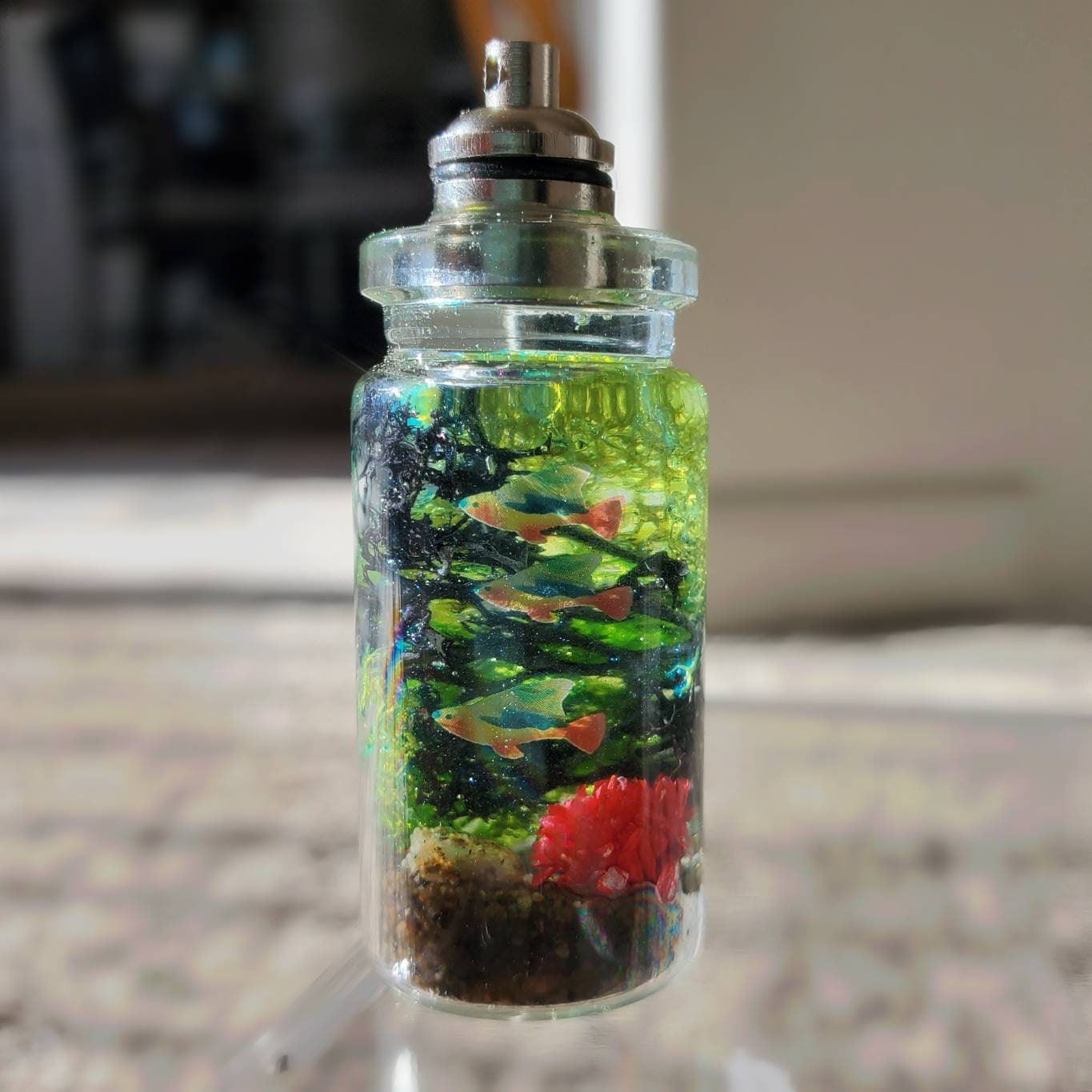 Underwater Ocean Themed Fish Jar Keychain With LED Light Fish - Etsy