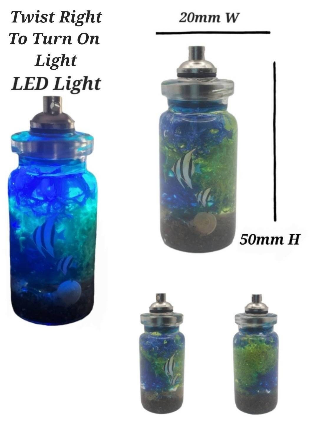 Angelfish Luminous Tiny Fishtank Resin Jar LED Light Resin Art - Etsy