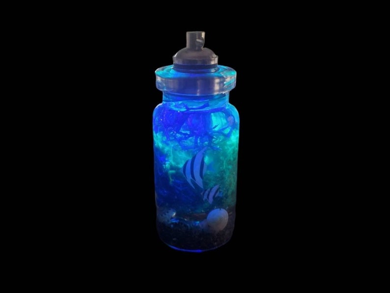 Angelfish Luminous Tiny Fishtank Resin Jar LED Light Resin Art - Etsy