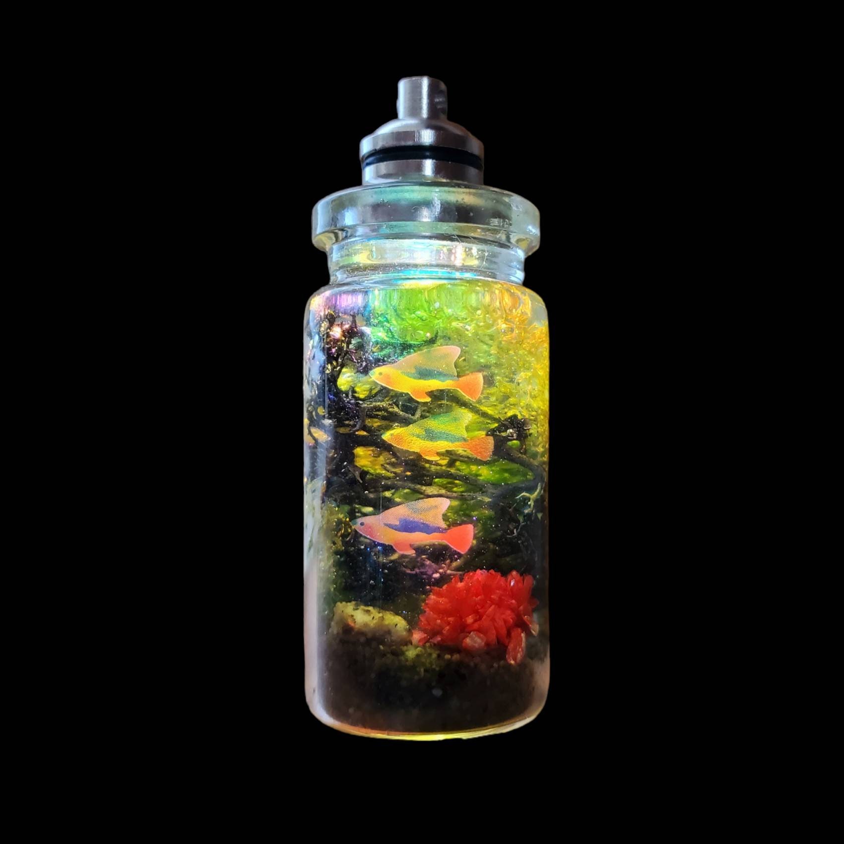 Underwater Ocean Themed Fish Jar Keychain With LED Light Fish - Etsy