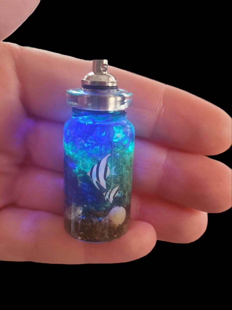 Angelfish Luminous Tiny Fishtank Resin Jar LED Light Resin Art - Etsy