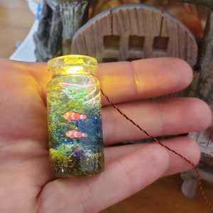 Clownfish Tiny Dollhouse Aquarium Jar With Light Miniature Resin ...