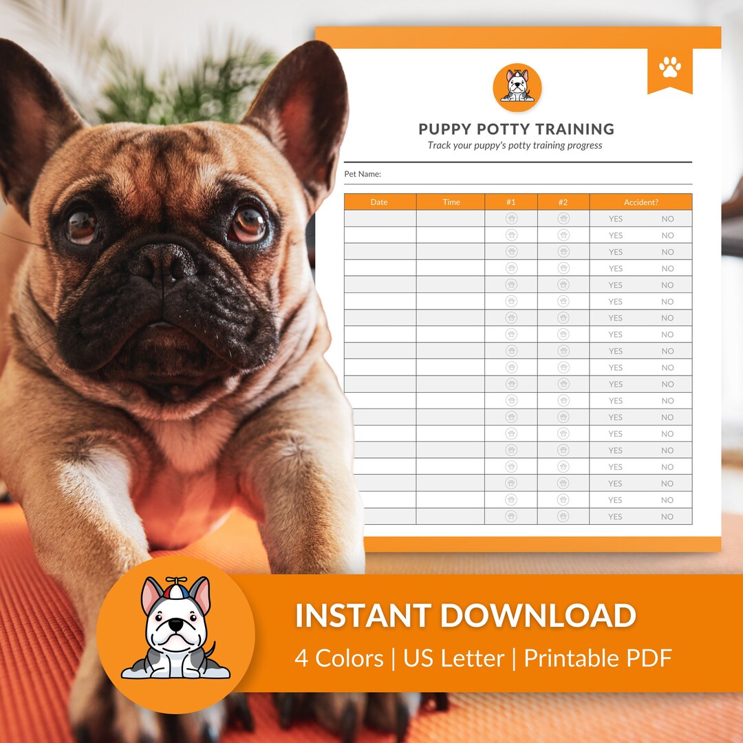 Printable Puppy Potty Training Log | Puppy House Training Tracker ...
