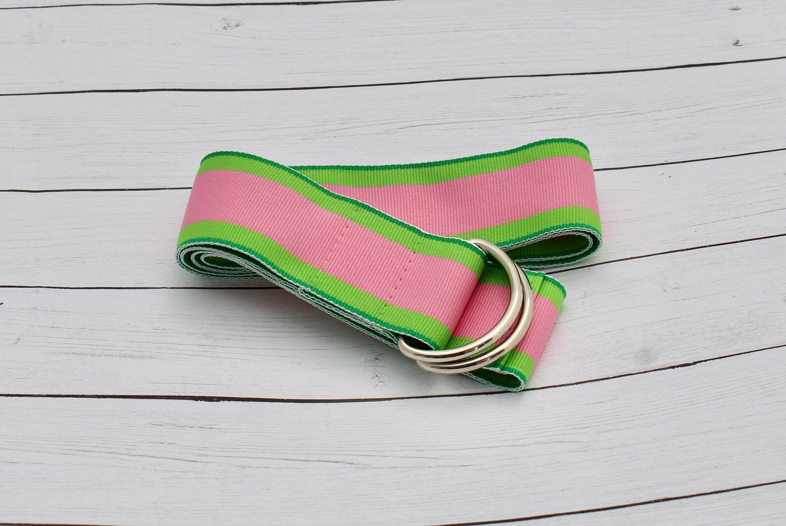 Women's Pink and Green Striped Ribbon Belt Spring and - Etsy