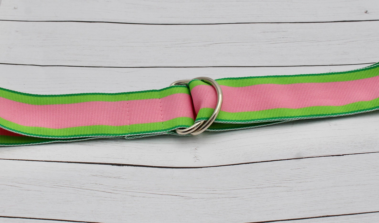 Women's Pink and Green Striped Ribbon Belt Spring and - Etsy