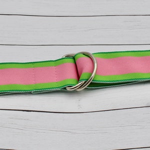 Women's Pink and Green Striped Ribbon Belt Spring and - Etsy