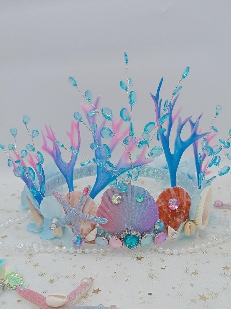Seashell Coral Tiara Headband Enchanting Beach Wedding Accessory - Etsy