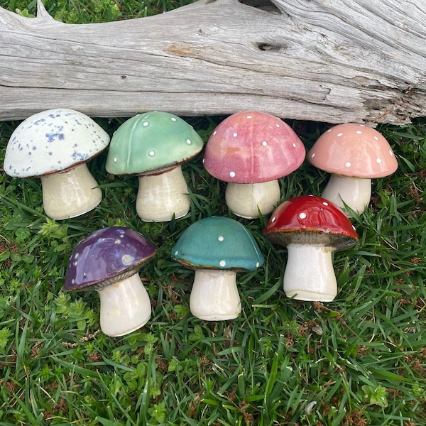 Ceramic Mushroom Yard Art - Etsy