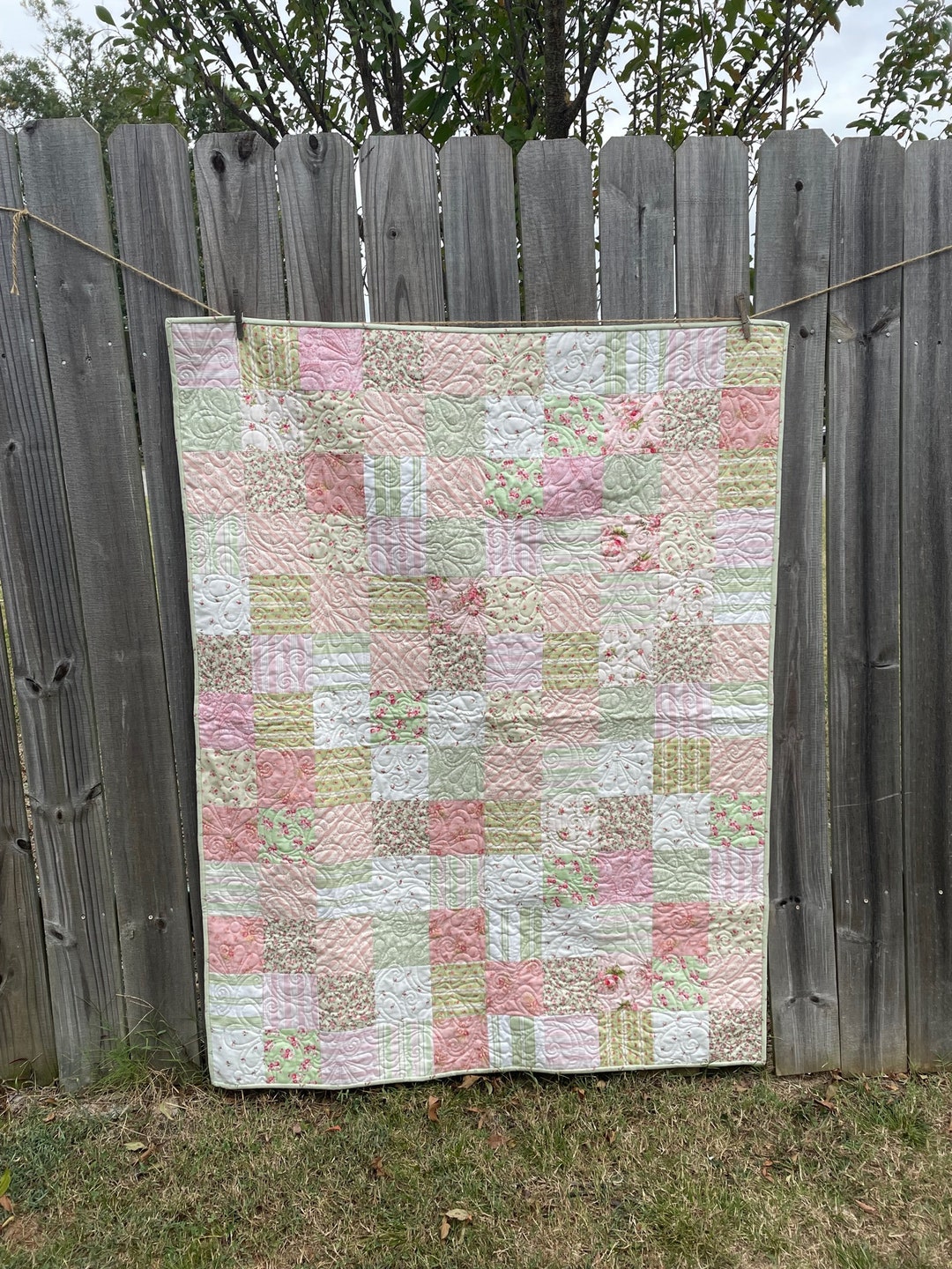 Handmade Patchwork Crib Quilt Shabby Chic - Etsy