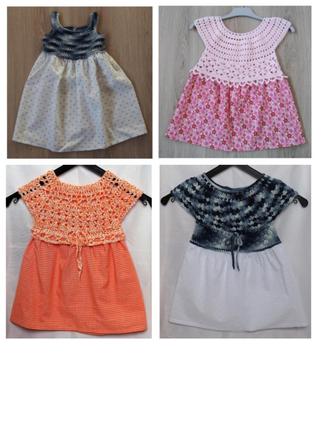 Robe pour fillettes en coton crocheté et tissu coton - Etsy France