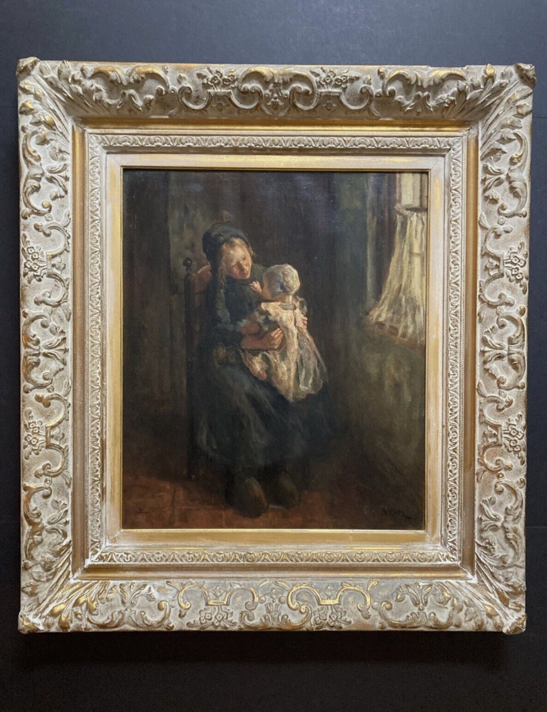 Antique Oil Painting Jacobus Simon Hendrick Kever / Dutch 1854-1922 ...