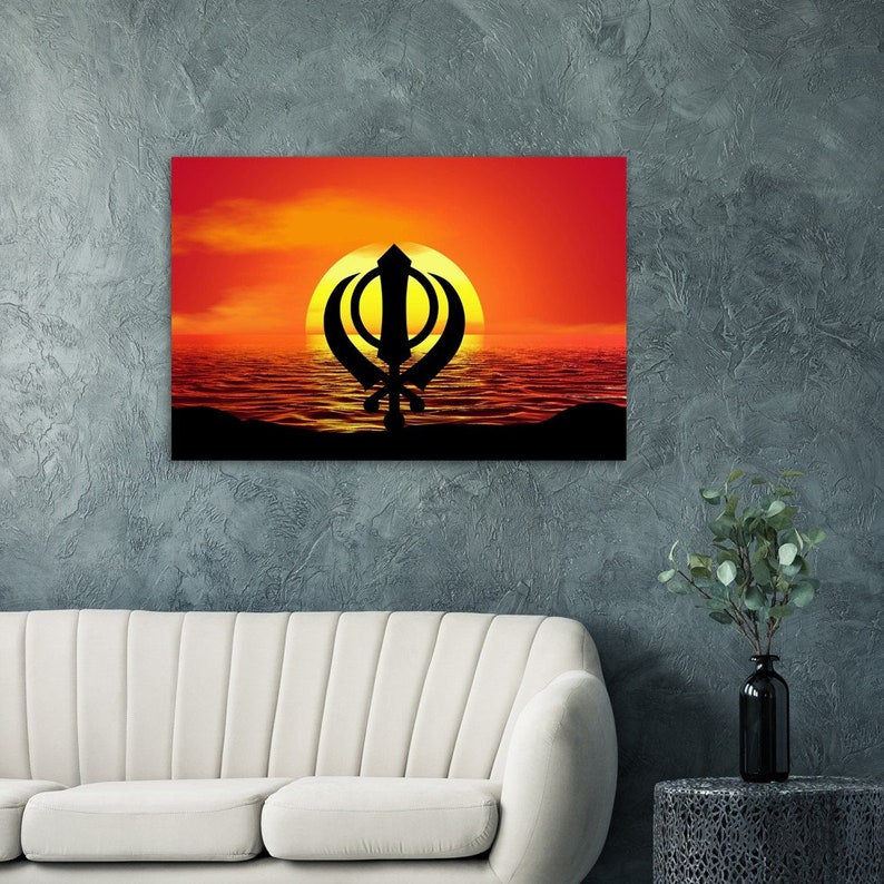 Khanda Sahib Sunrise Poster, Sikh Symbol Art - Etsy