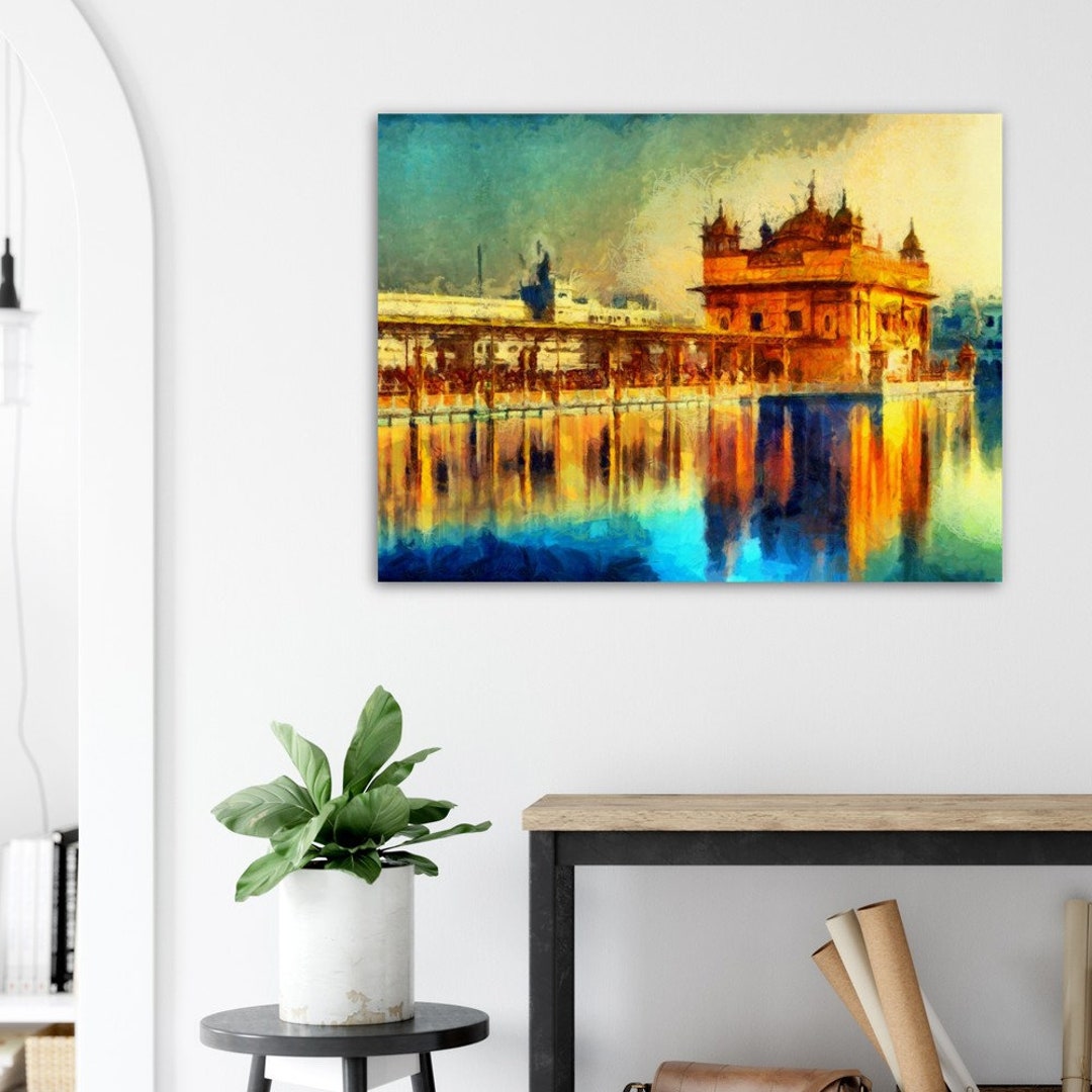 Poster Golden Temple Water Color Effect Sikh Gods Sikhism Premium Matte ...