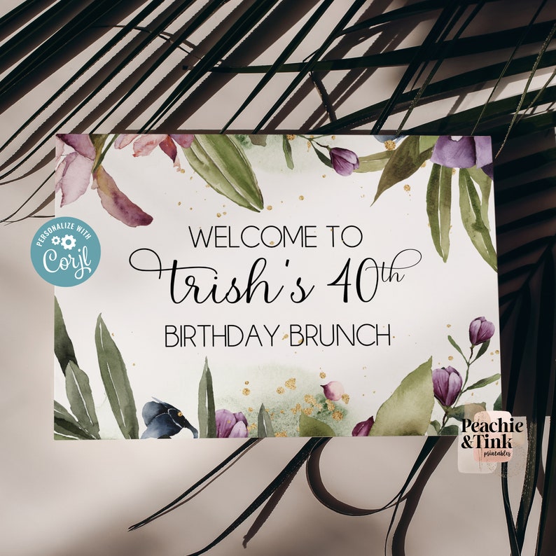 Trish Birthday Welcome Sign 36x24 DIY Editable Custom - Etsy