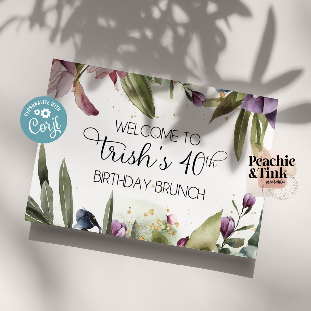 Trish Birthday Welcome Sign 36x24 DIY Editable Custom - Etsy