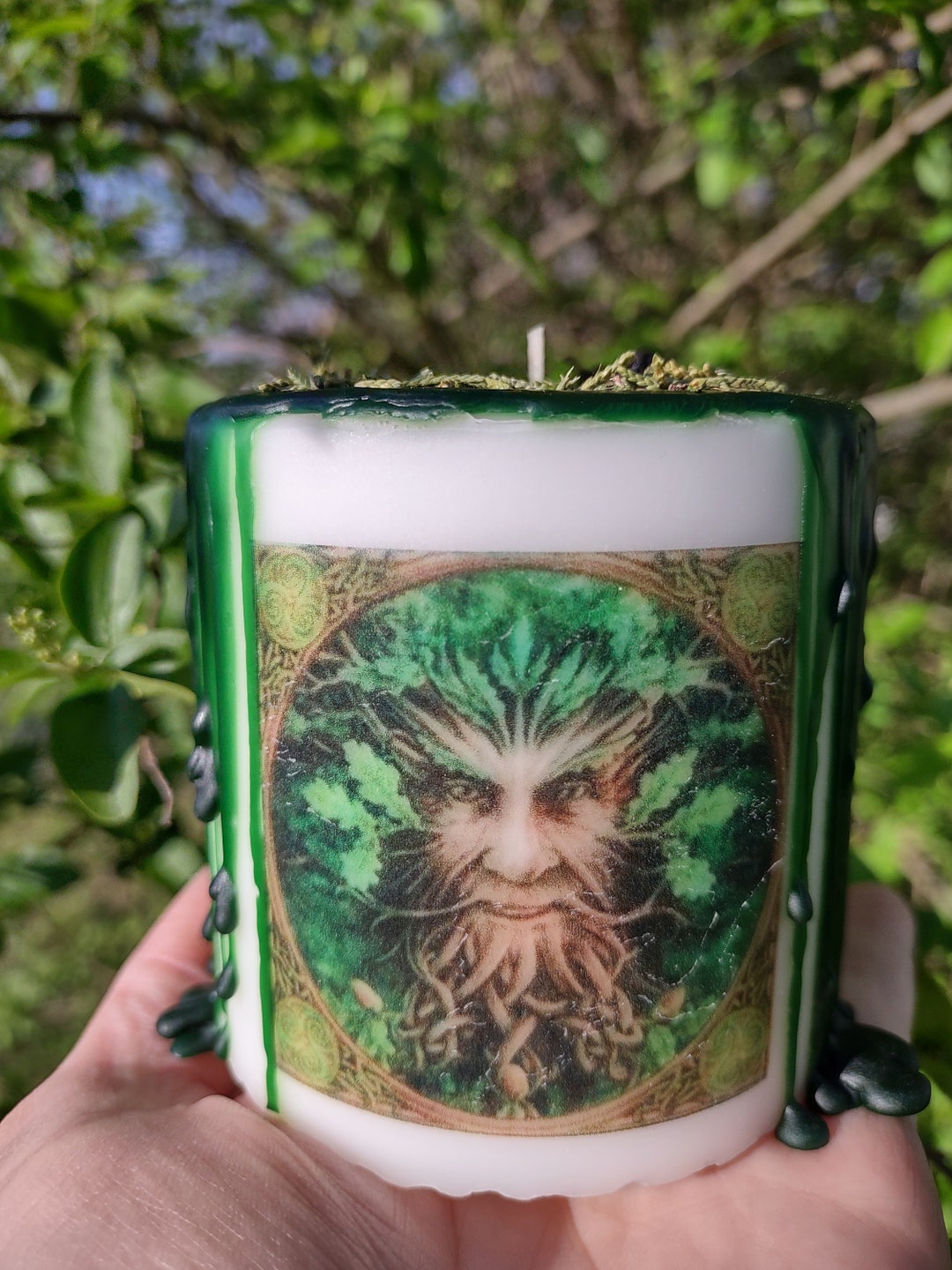 Green Man Candle, the Green Man, Green Man, Cernunnos, Celtic God ...