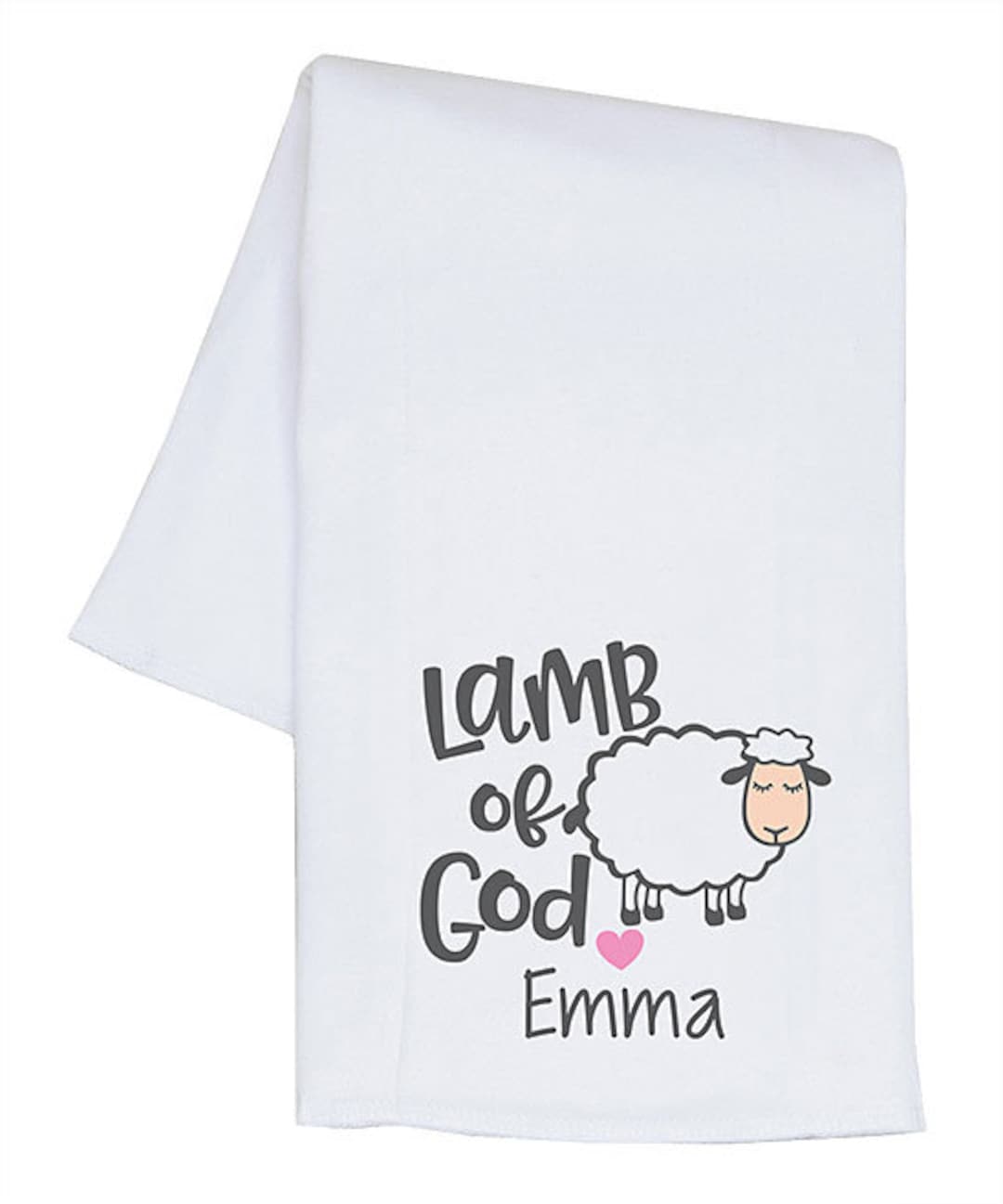 Personalized Baby Girl Burp Cloth With lamb of God Sentiment - Etsy