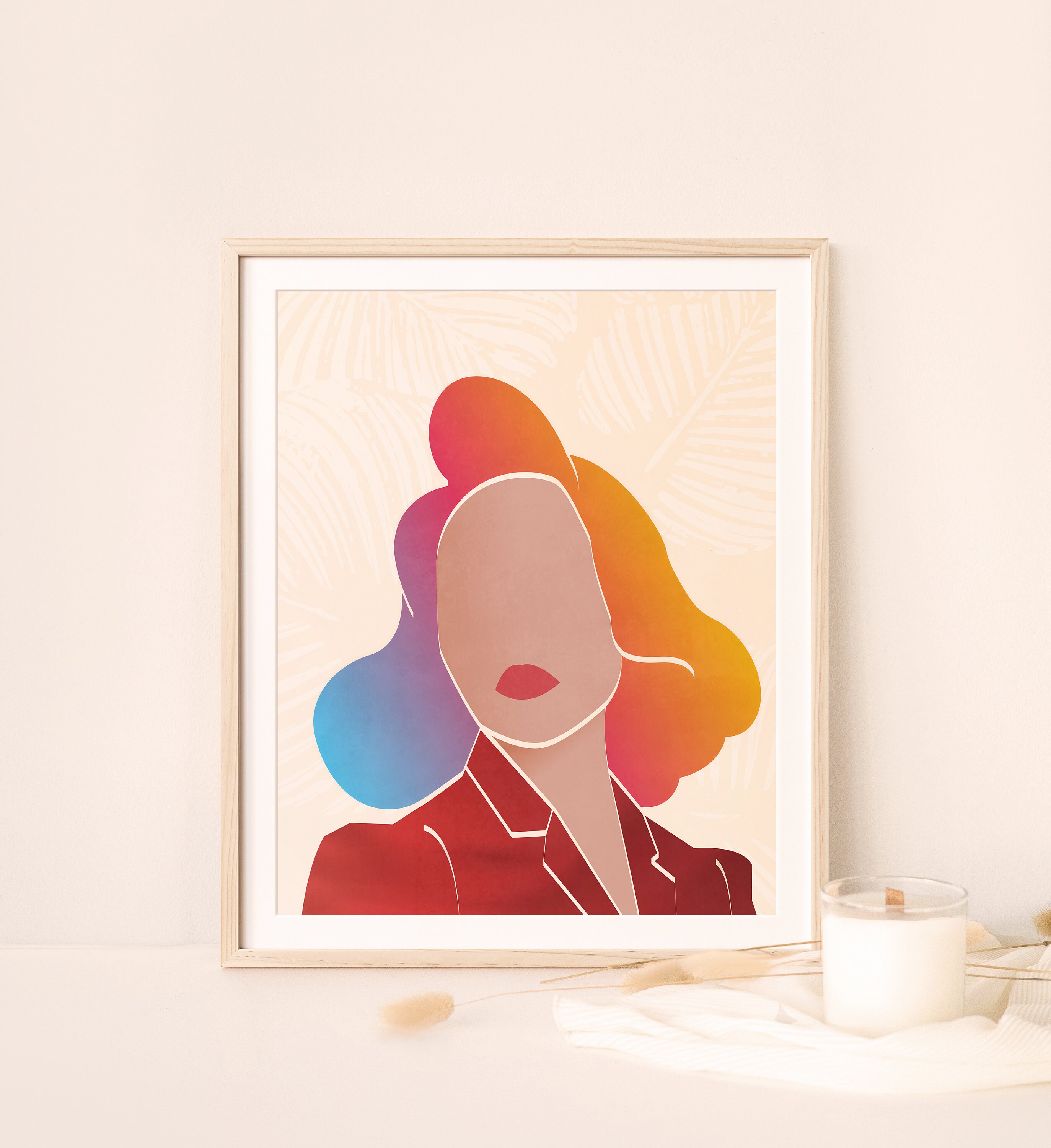 Colorful Abstract Portrait, Minimal Woman Illustration, Female Portrait ...
