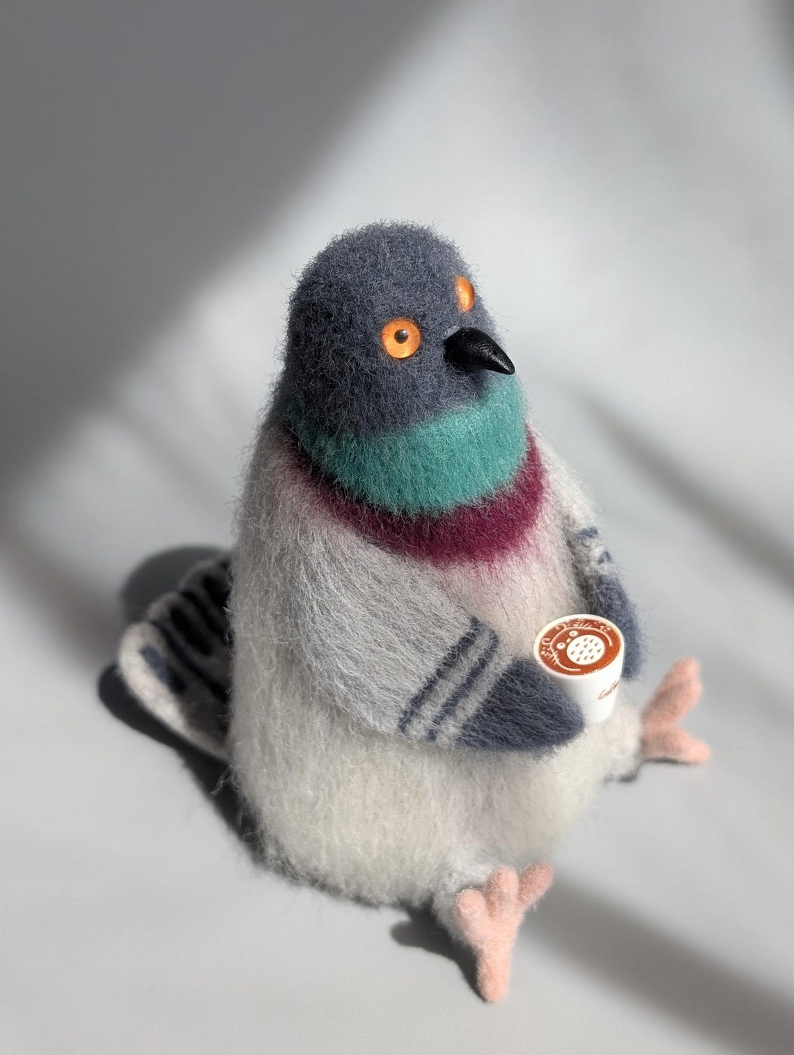 Wool Figure Cute Pigeon,fantasy Doll, Art Doll,stuffed Farm Animal ...