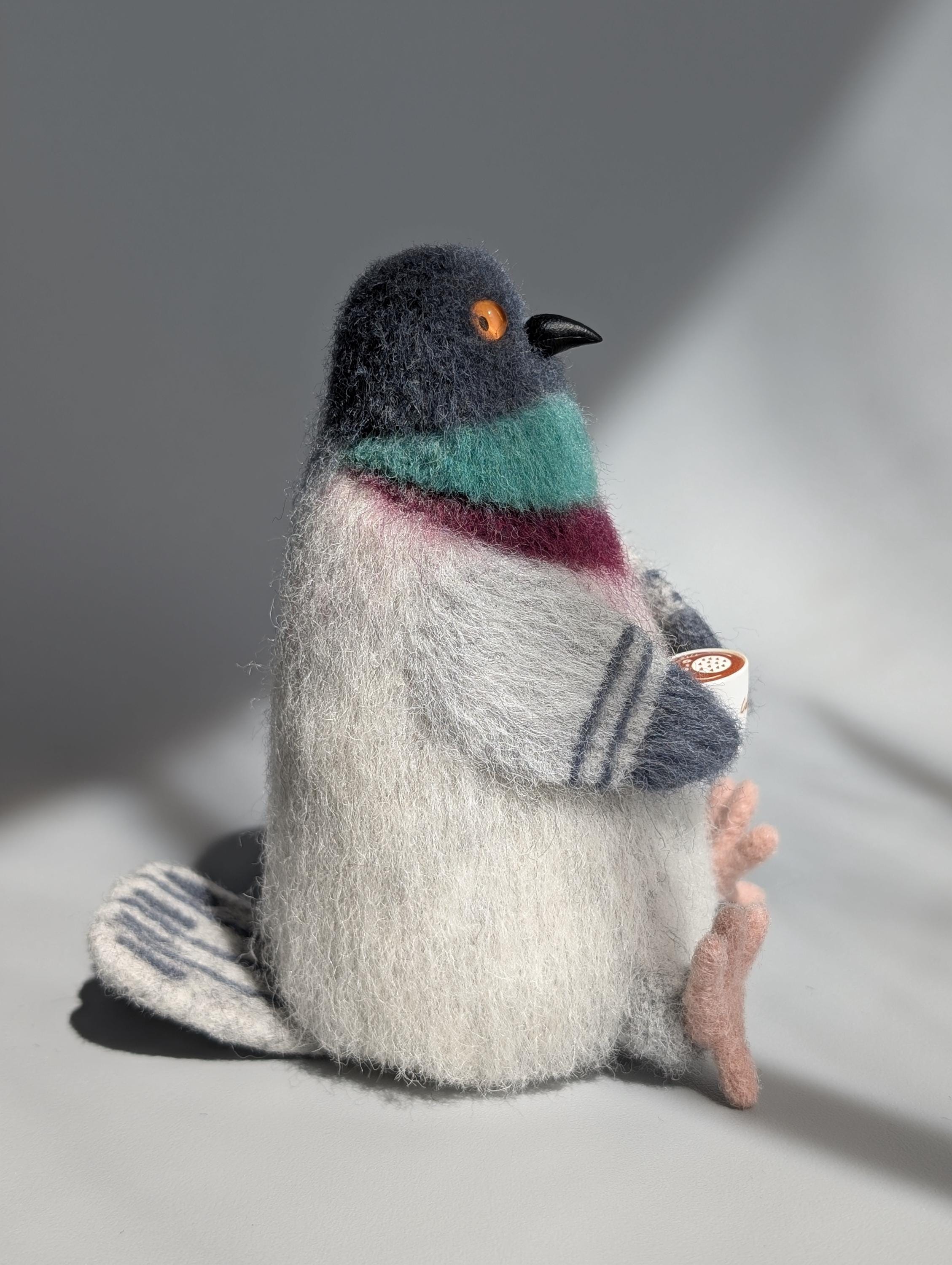 Wool Figure Cute Pigeon,fantasy Doll, Art Doll,stuffed Farm Animal ...