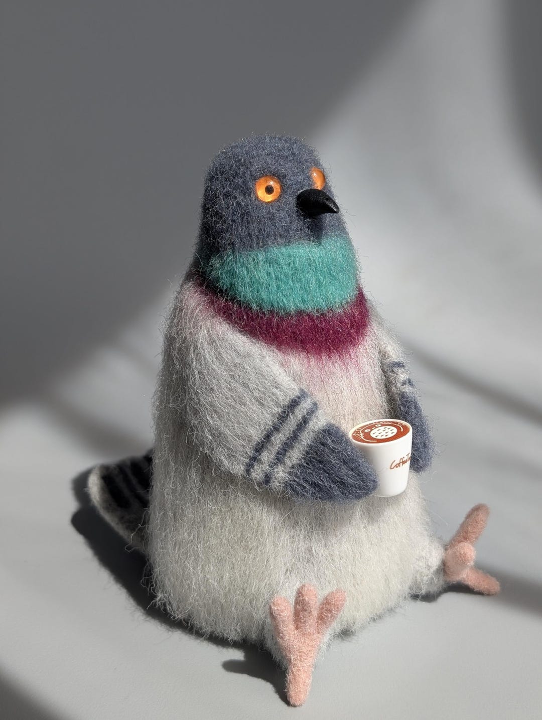 Wool Figure Cute Pigeon,fantasy Doll, Art Doll,stuffed Farm Animal ...