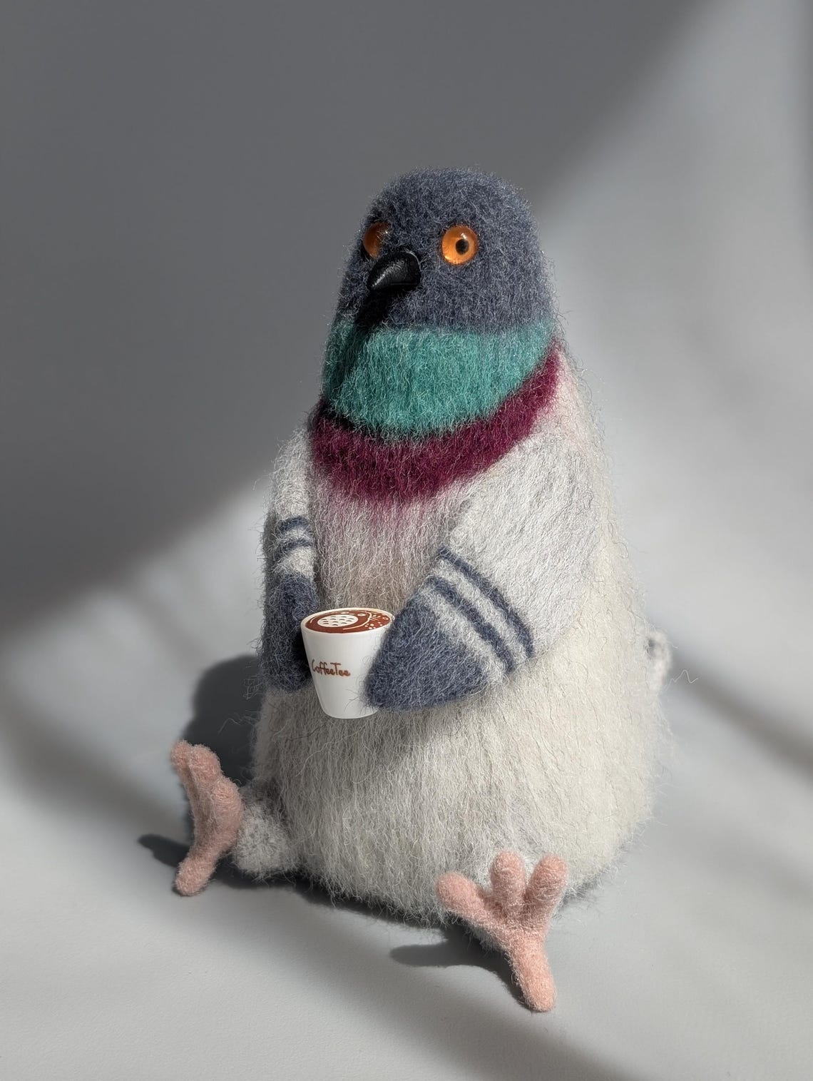 Wool Figure Cute Pigeon,fantasy Doll, Art Doll,stuffed Farm Animal ...