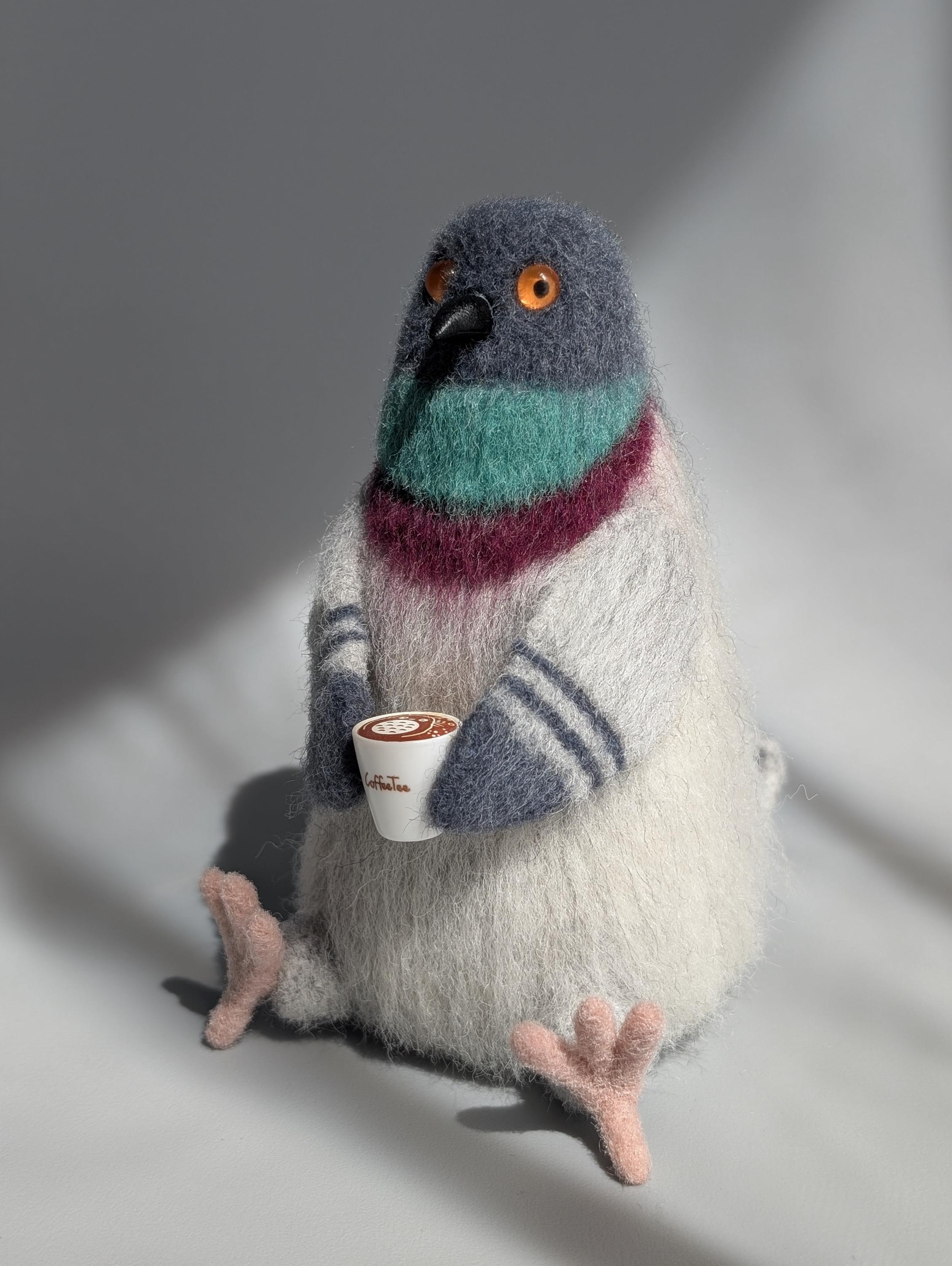 Wool Figure Cute Pigeon,fantasy Doll, Art Doll,stuffed Farm Animal ...