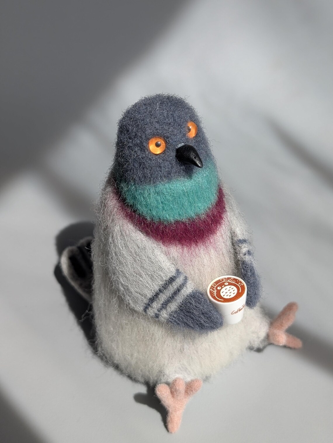 Wool Figure Cute Pigeon,fantasy Doll, Art Doll,stuffed Farm Animal ...